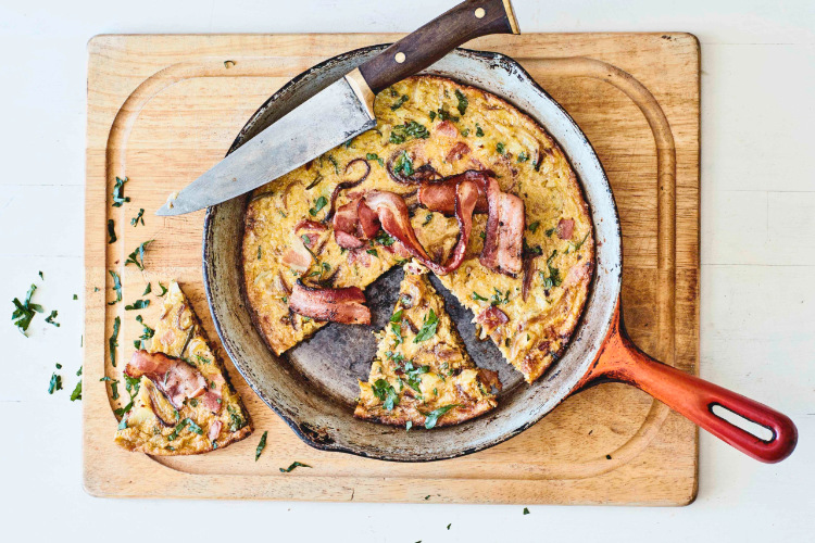 Caramelised Onion & Bacon Frittata Recipe | NZ Eggs Caramelised Onion & Bacon Frittata Recipe | NZ Eggs